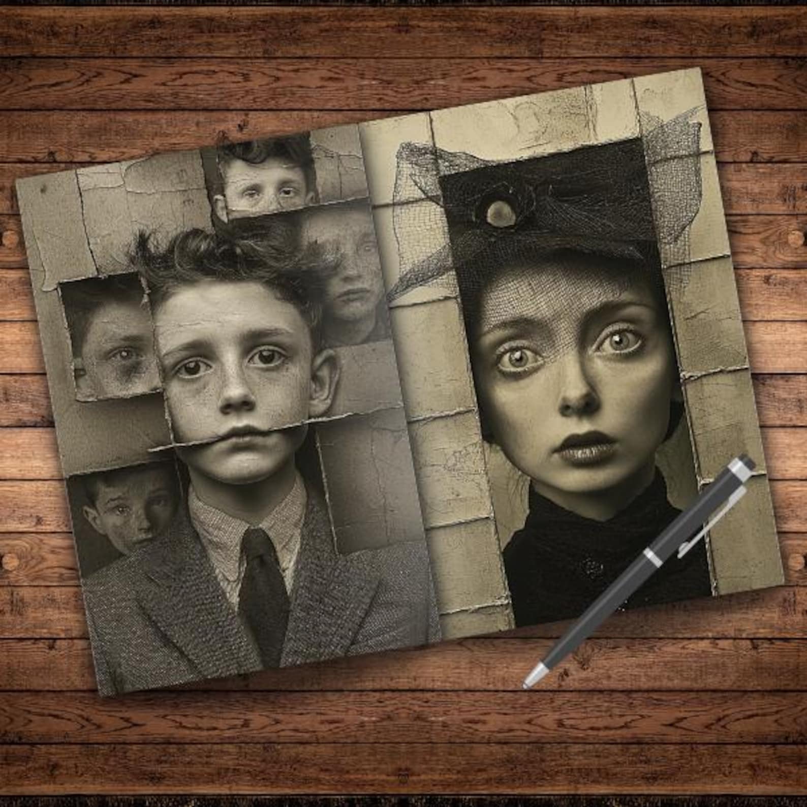 Vintage Photo Collection Distorted Quirky Black and White 25 Half ...