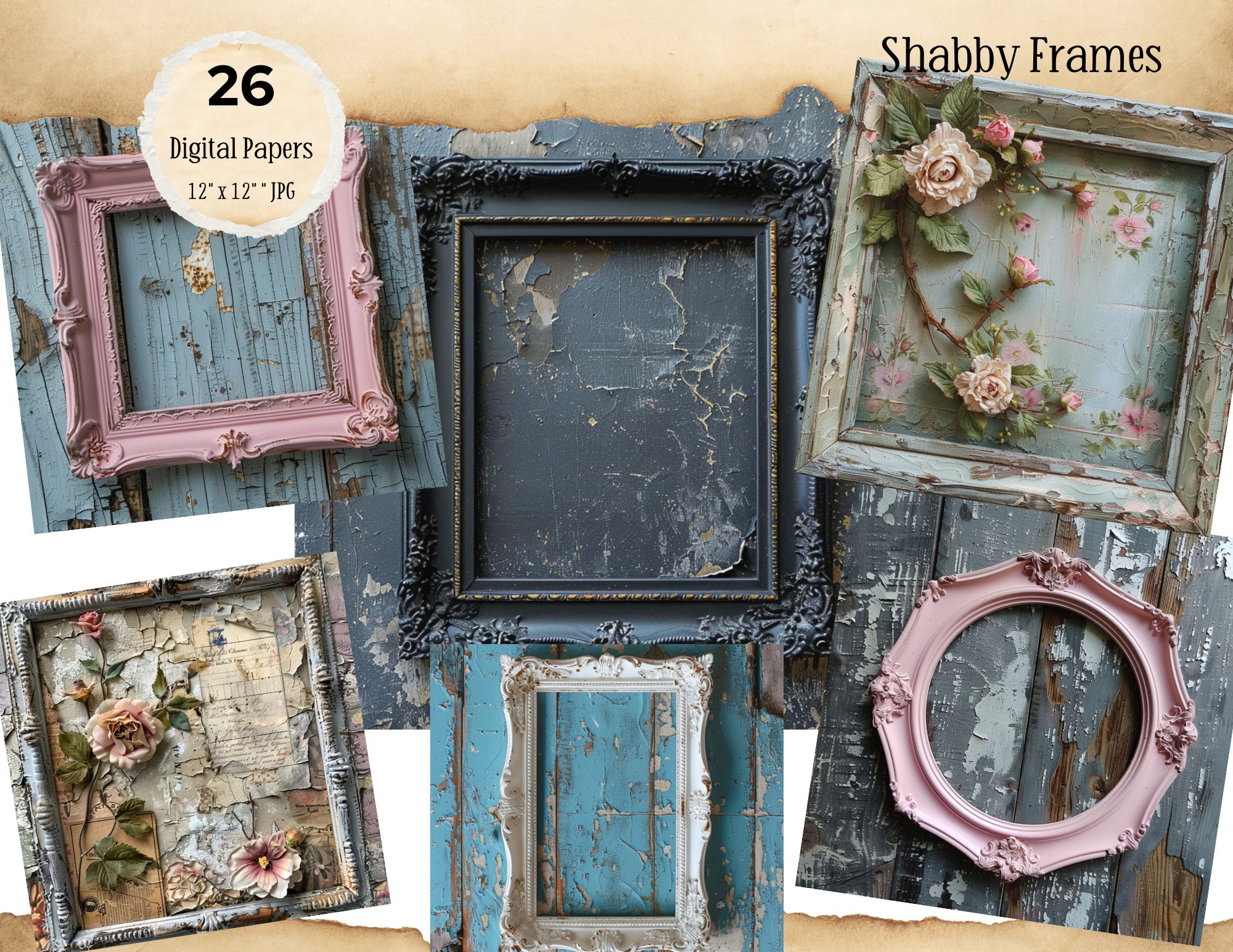Shabby Chic Frames, Distressed Frames, Vintage Frames, Vintage Frames ...