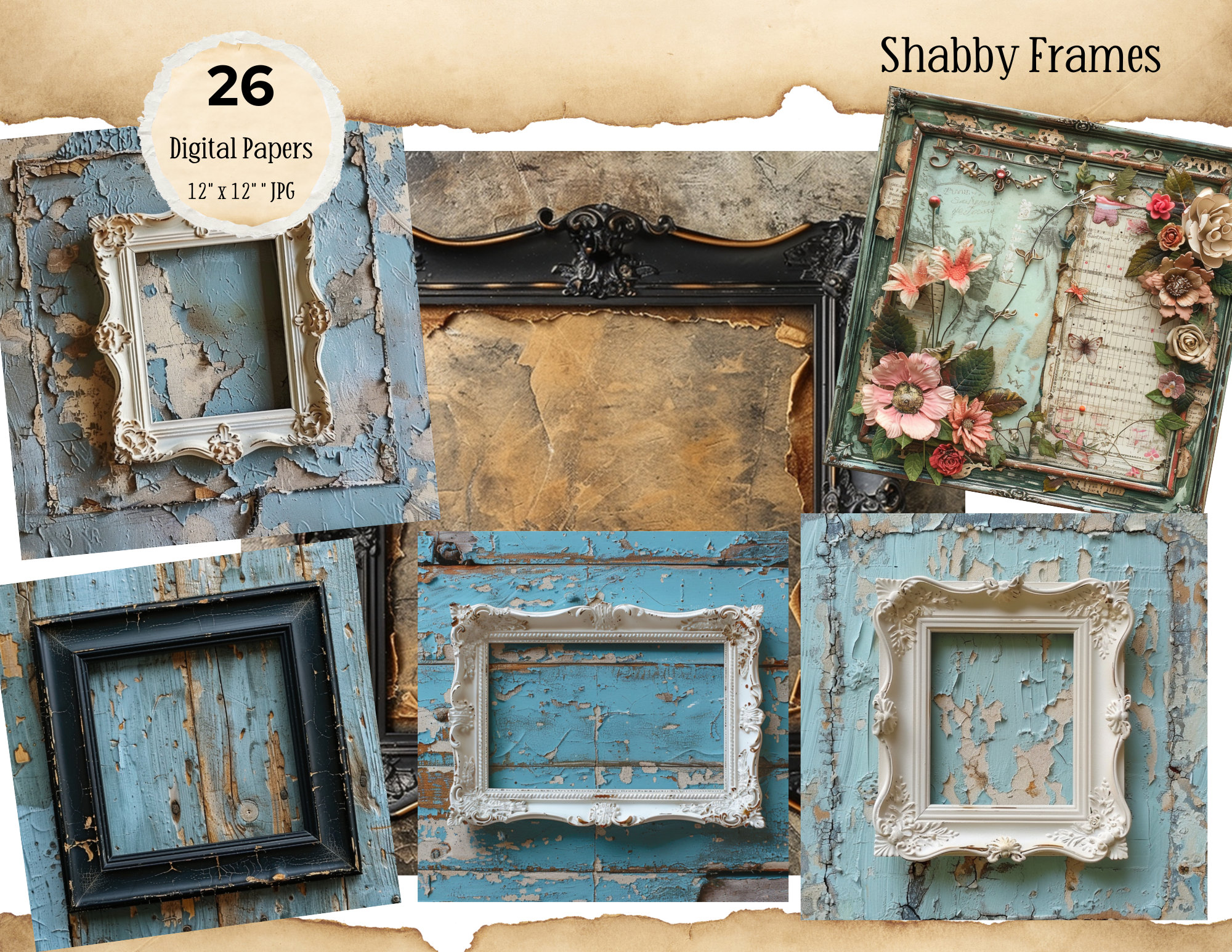 Shabby Chic Frames, Distressed Frames, Vintage Frames, Vintage Frames ...