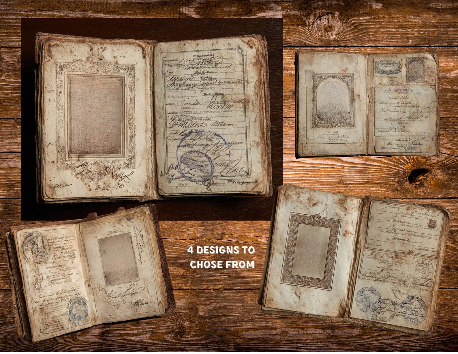 Vintage Portrait Photography Ephemera, Scrapbook Paper Digital Download ...