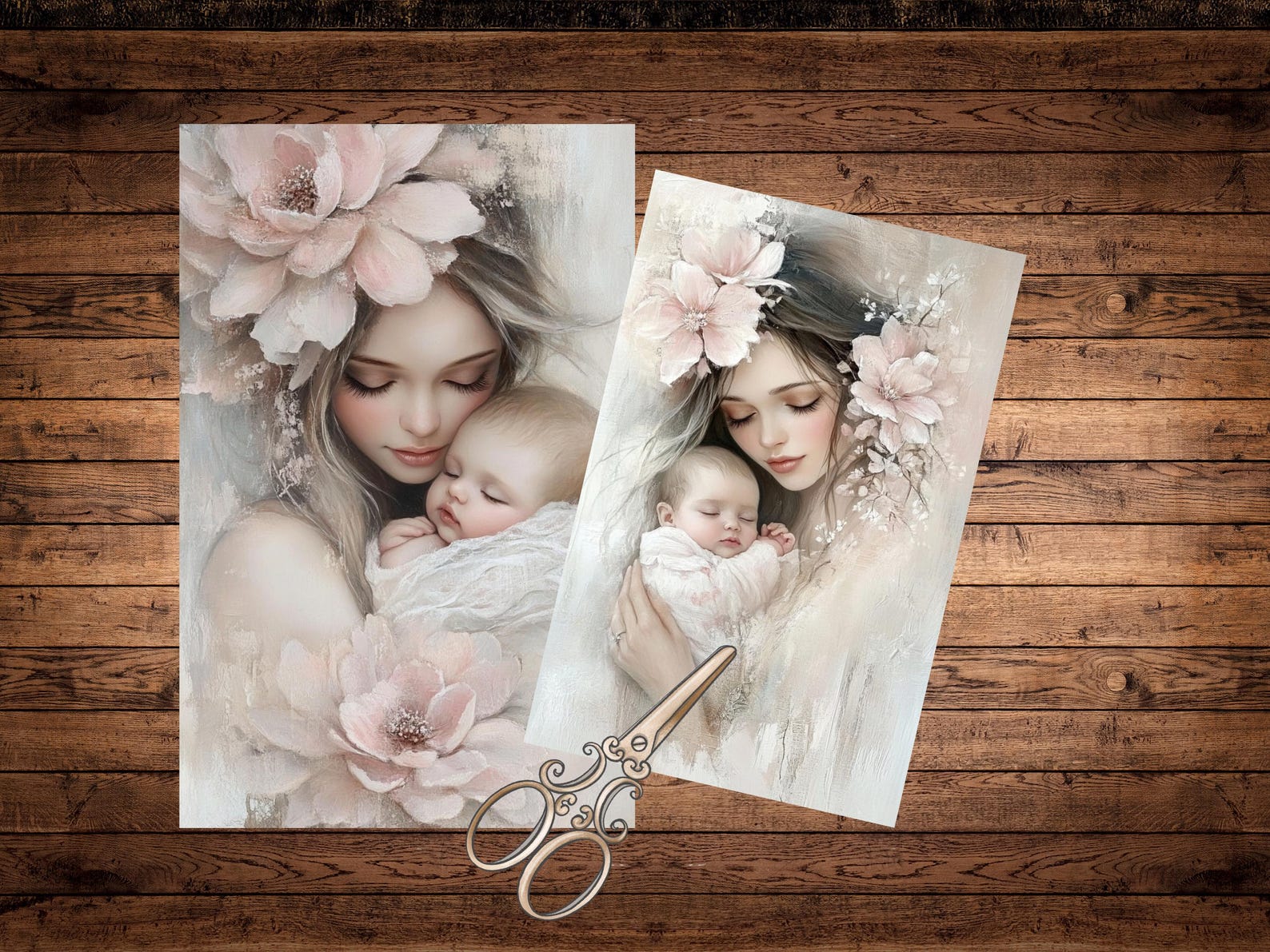 Baby Junk Journal Pages, Digital Scrapbook Paper Kit, New Baby ...