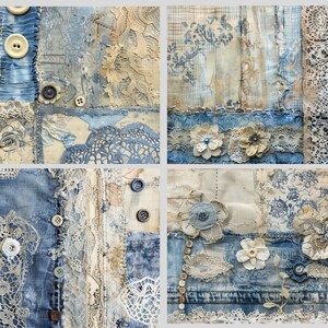 Jeans Junk Journal, Printable Antique Pages, Vintage Jeans Digital ...
