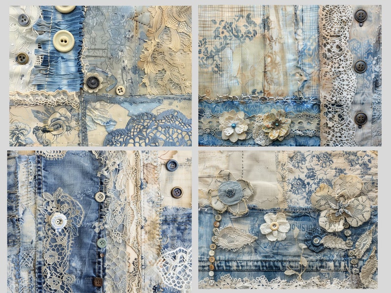 Jeans Junk Journal, Printable Antique Pages, Vintage Jeans Digital ...