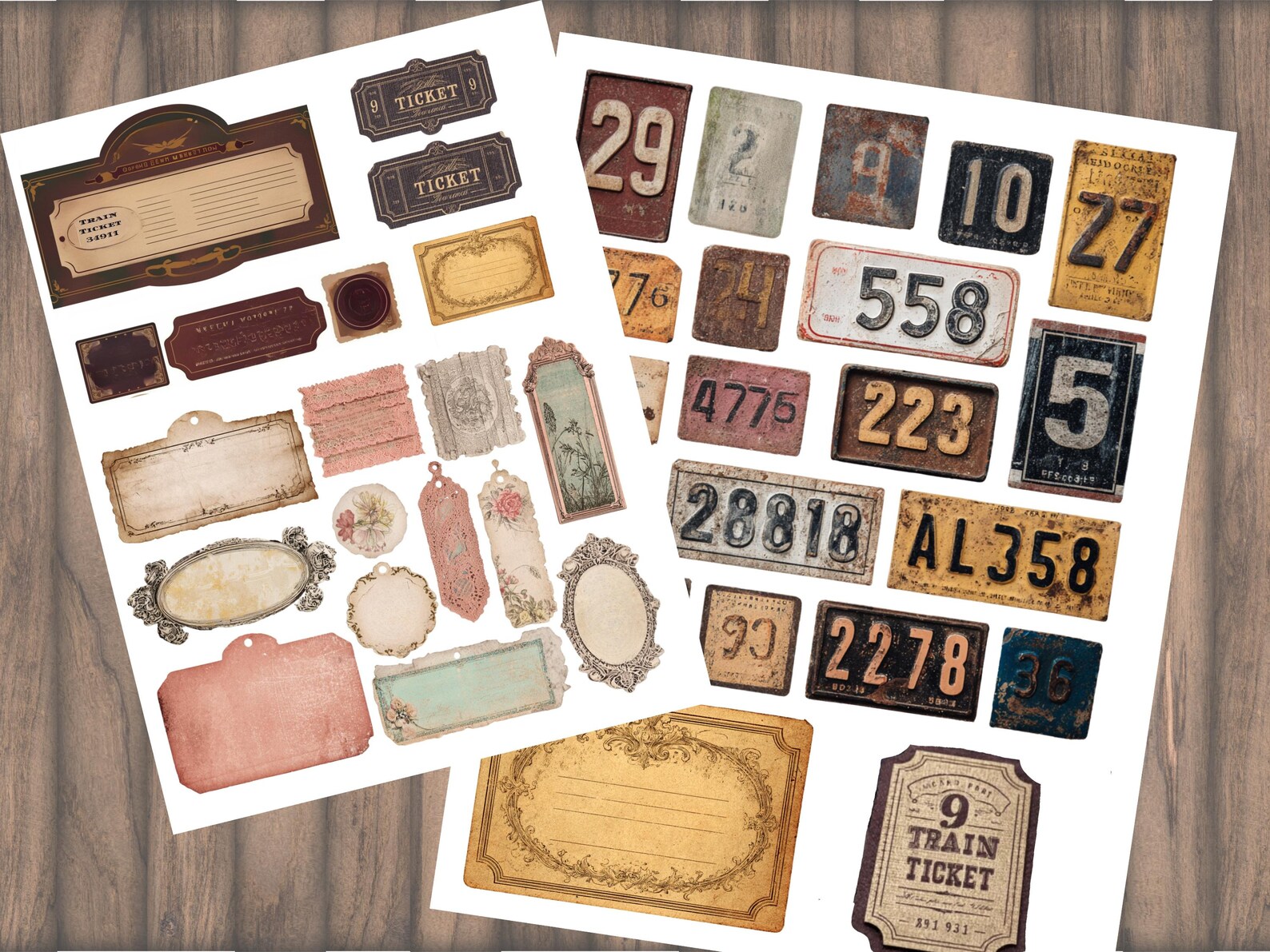 Vintage Labels & Ephemera 60+ Jpgs Printable Junk Journal ...