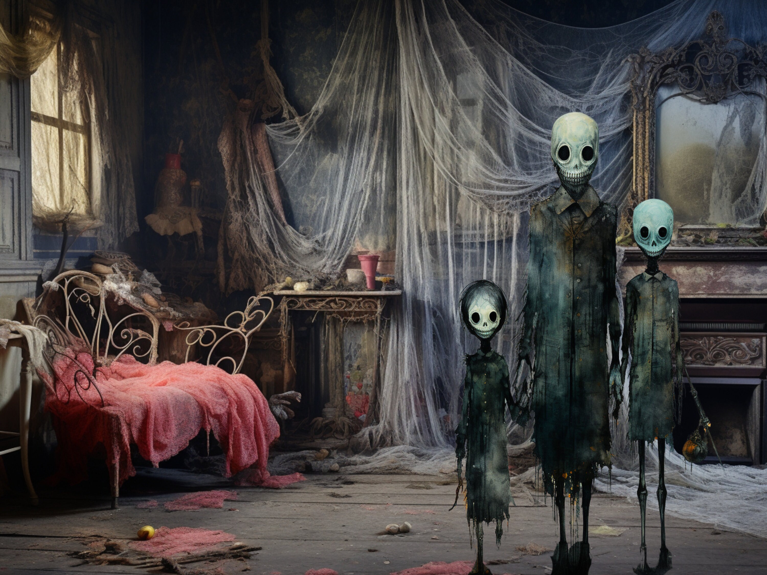 28 Gothic Creepy Rooms, Gothic Digital Papers Backgrounds, Paper Pack ...