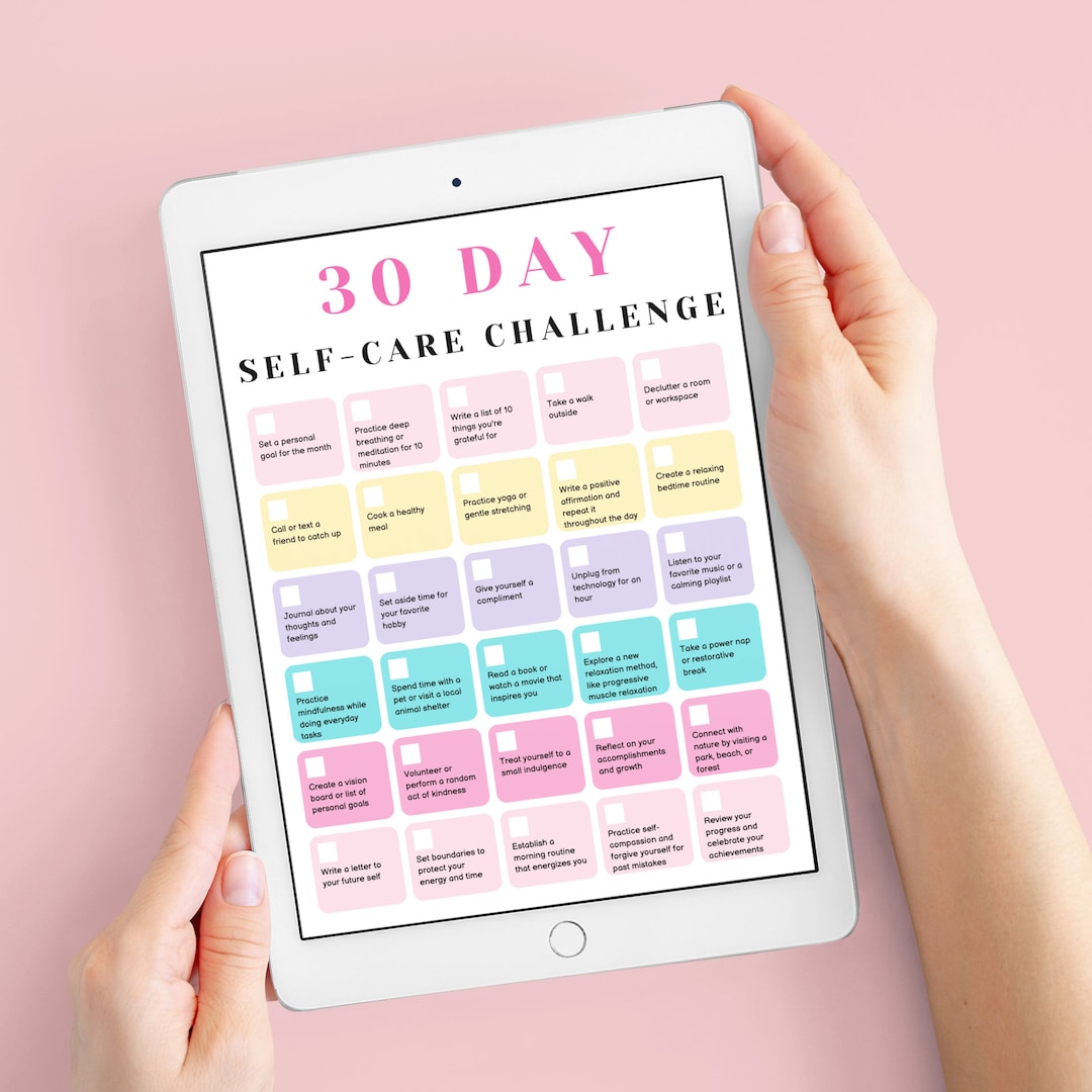 Self Care, 30 Day Self Care Challenge, Digital Download, Printable ...