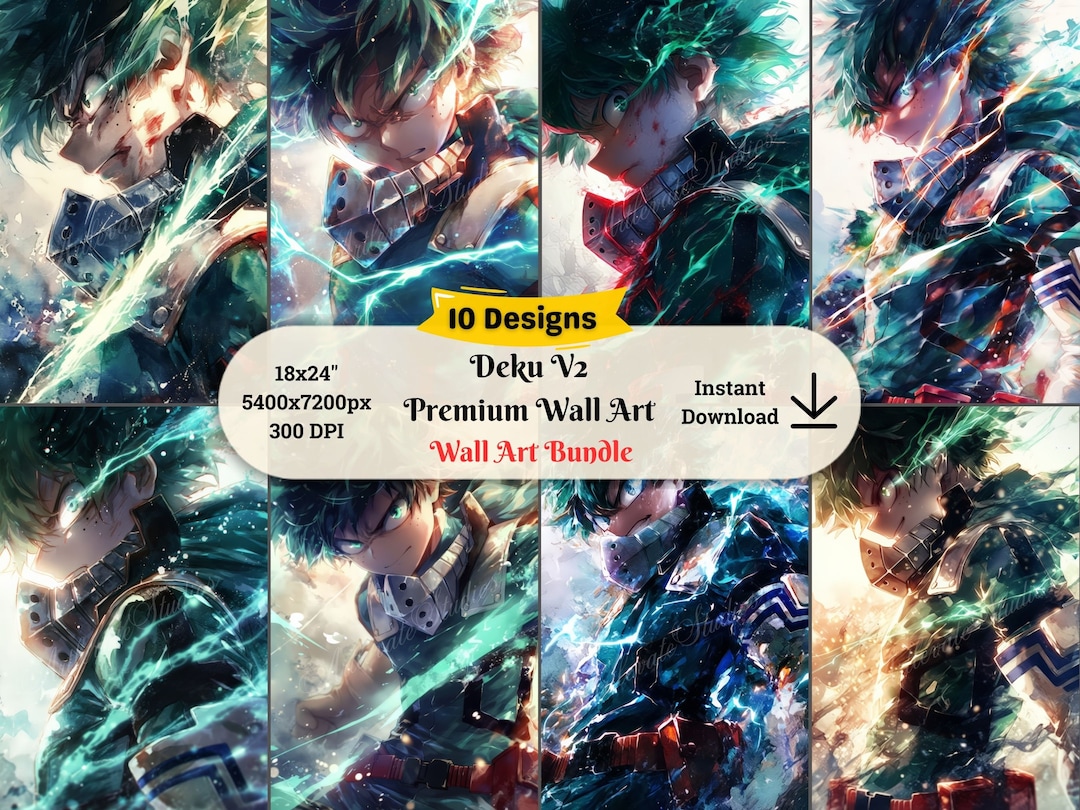 Deku Wall Art V2 Japanese Anime Manga Anime Fan Art Anime Character ...