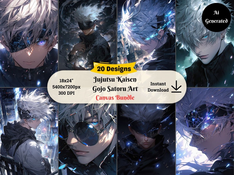 Premium Gojo Wall Art Japanese Anime Manga Anime Fan Art Anime ...