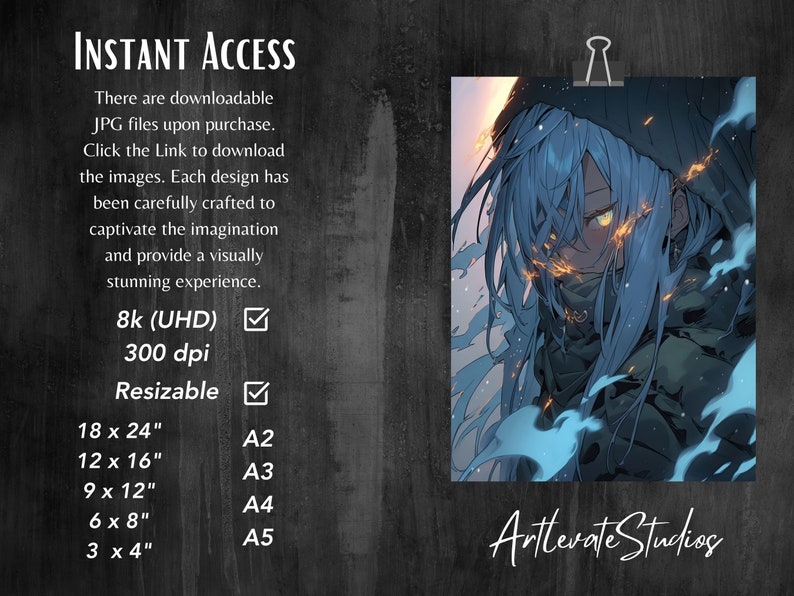 Premium Rimuru Wall Art V2 8K UHD Japanese Anime Manga Anime Fan Art ...