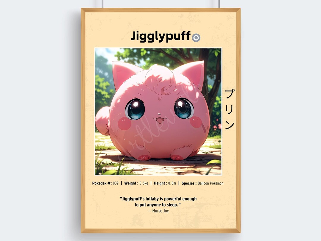 Unique Pokemon Jigglypuff Matte Poster Premium Wall Art, Modern Decor ...
