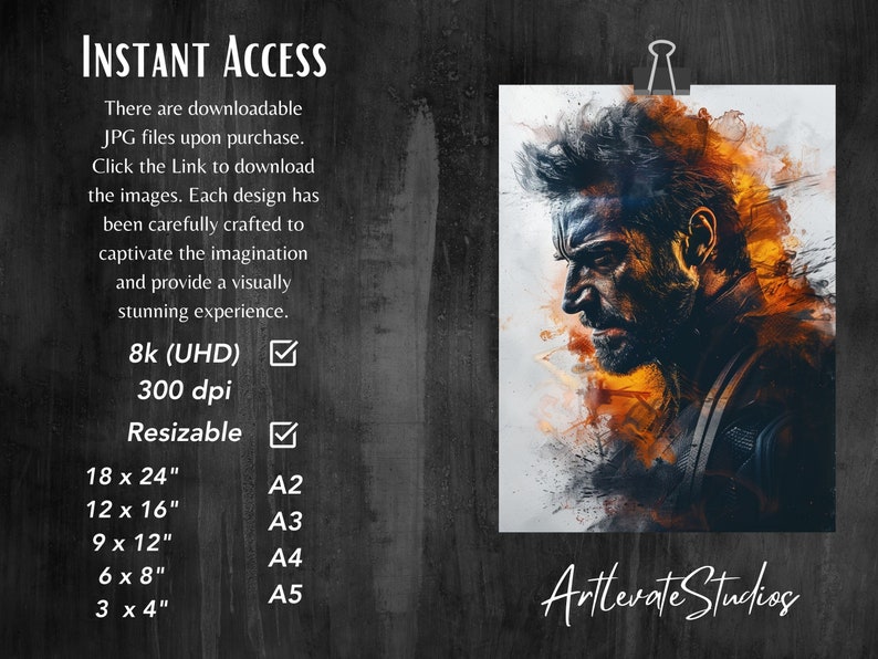 Logan Wall Art Marvel Character Comics Fan Art Comic Character Poster ...