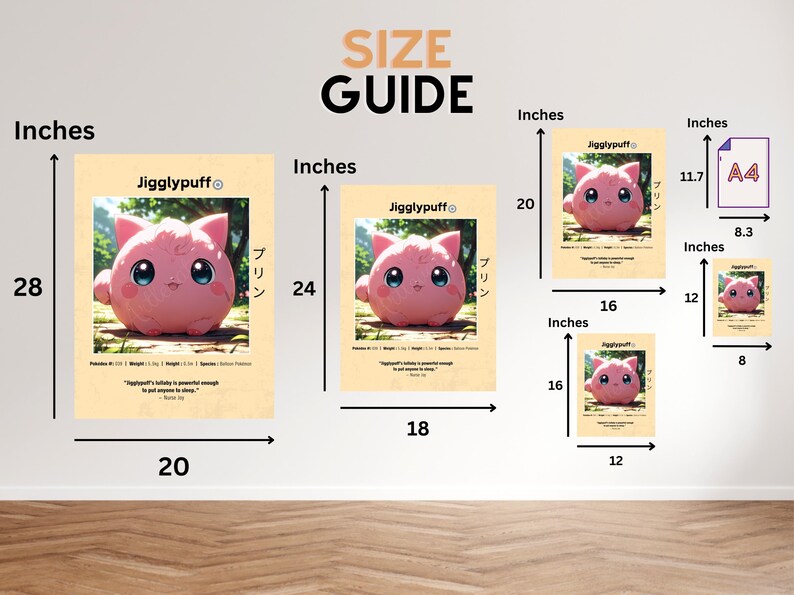 Unique Pokemon Jigglypuff Matte Poster Premium Wall Art, Modern Decor ...
