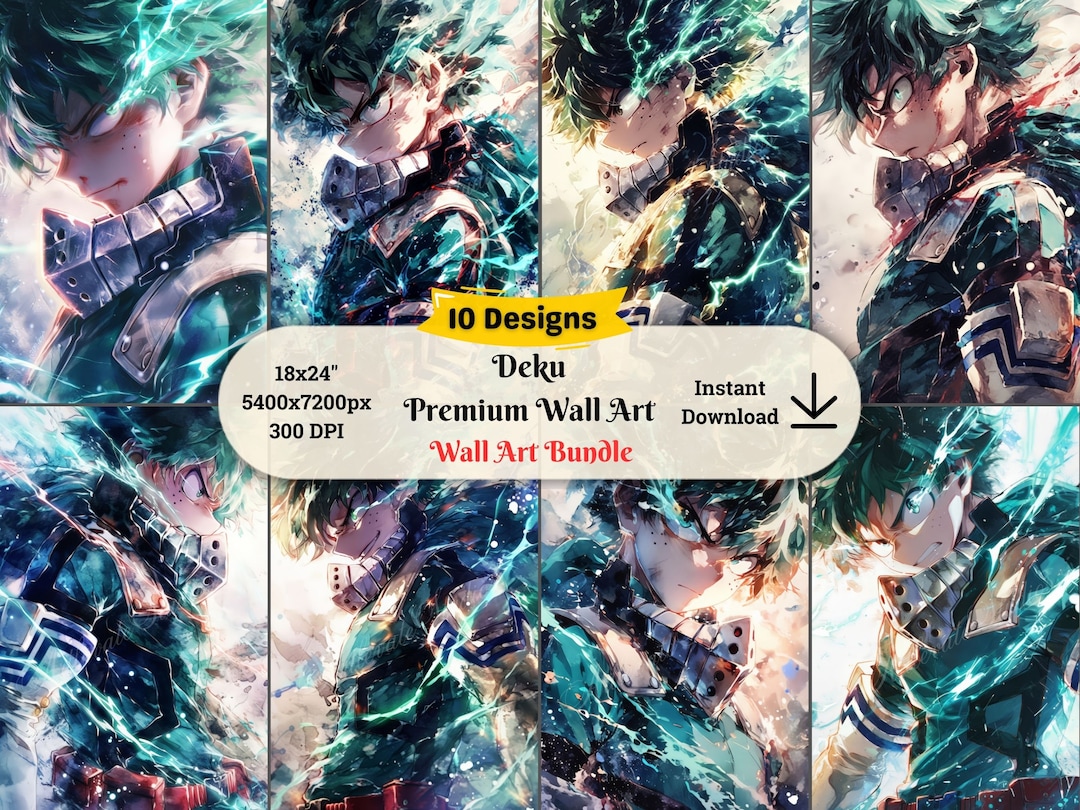Deku Wall Art | Japanese Anime Manga | Anime Fan Art | Anime Character ...