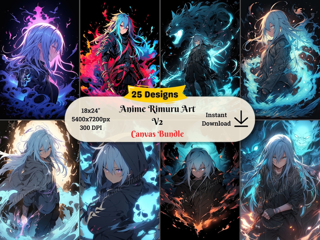 Premium Rimuru Wall Art V2 8K UHD Japanese Anime Manga Anime Fan Art ...