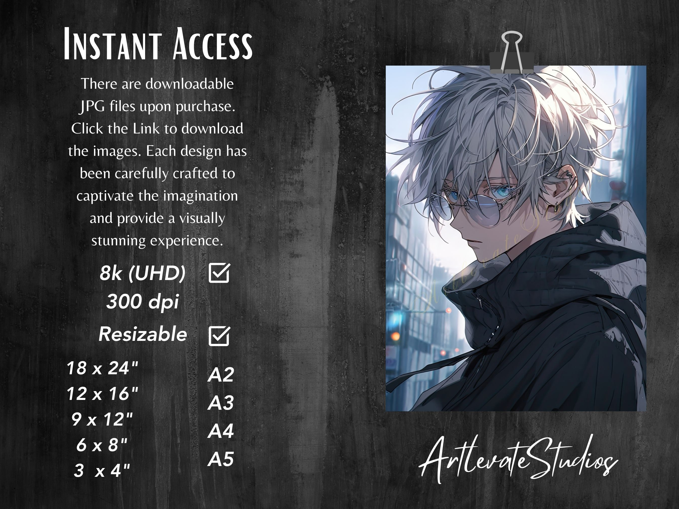 Premium Gojo Wall Art | Japanese Anime Manga | Anime Fan Art | Anime ...