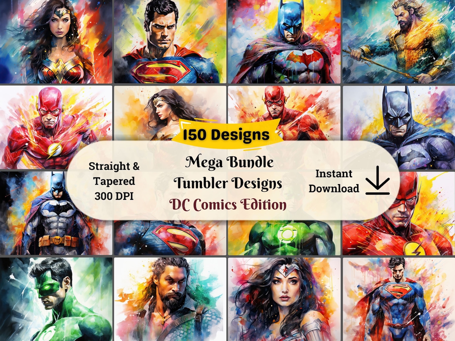 Premium Comic Superheroes Tumbler Art | Hero Wrap | Comic Art ...