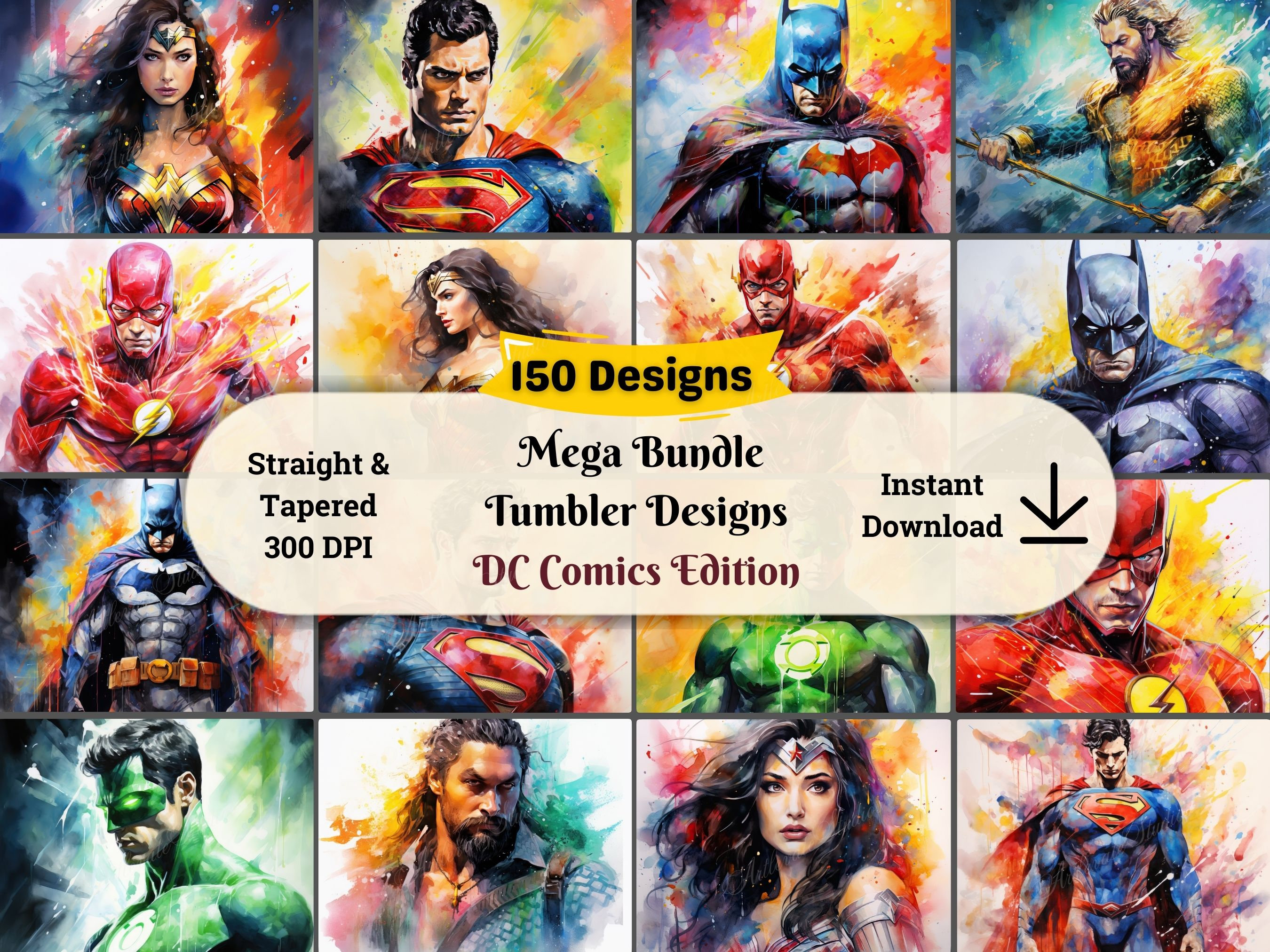 Premium Comic Superheroes Tumbler Art | Hero Wrap | Comic Art ...