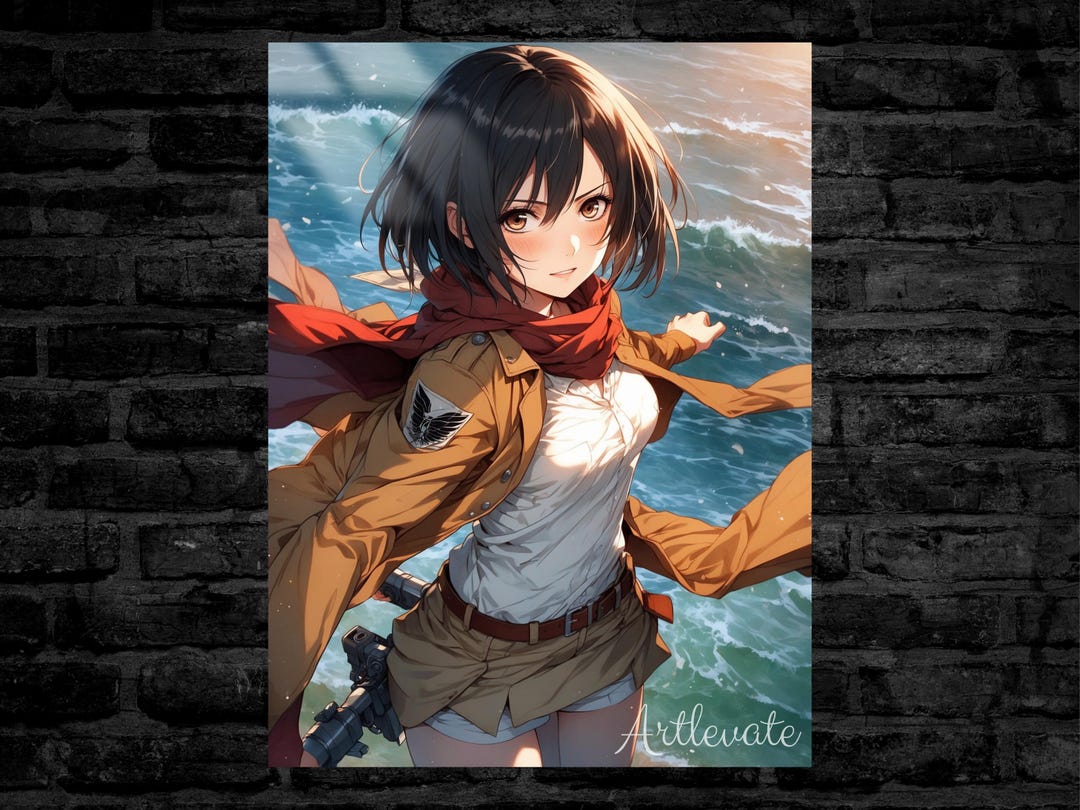 Mikasa Anime Metal Wall Art Premium Metal Print, Modern Anime Decor ...