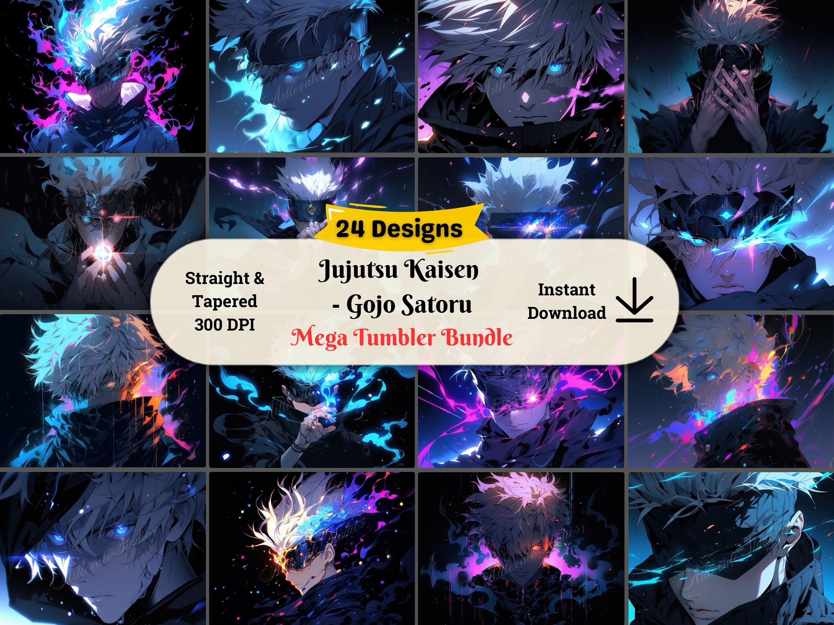 Premium Gojo Tumbler Art | Straight & Tapered Sublimation Design | Gojo ...