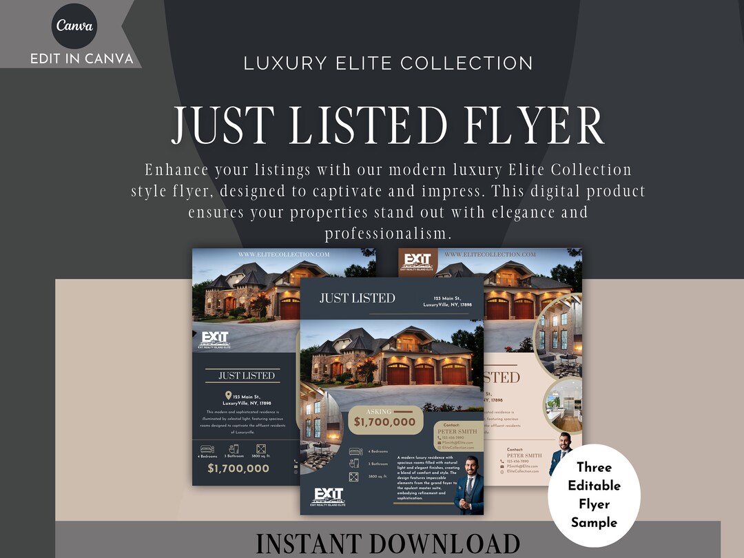 Luxury Elite Collection Property Flyer, Digital Real Estate Template ...
