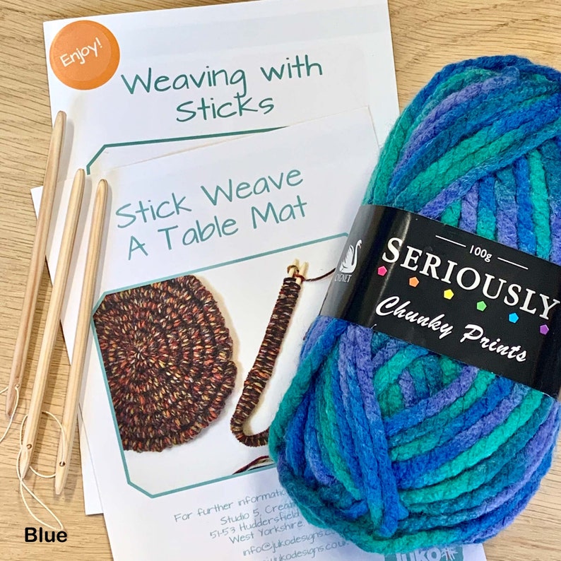 Stick Weaving Kit Weave a Mat Craft Kit Stashbuster | Etsy UK