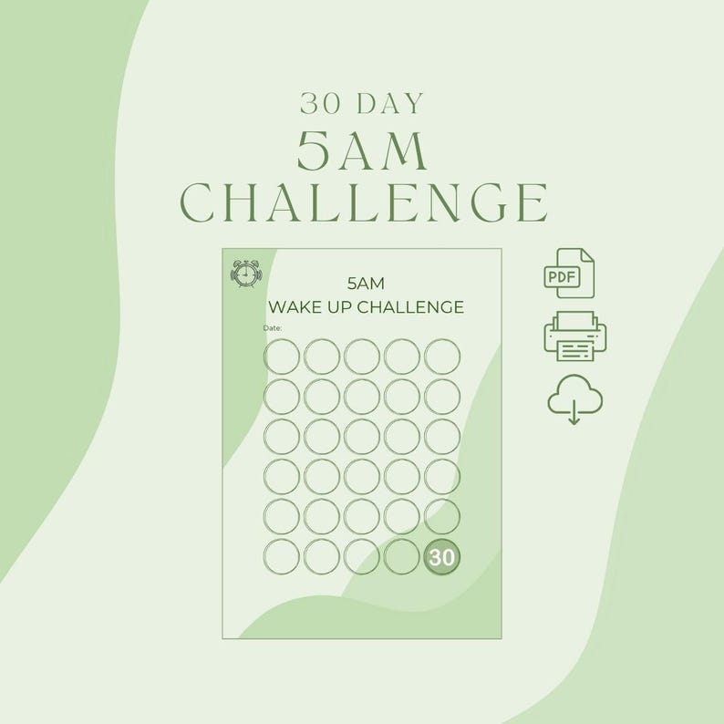 5AM Wake up Challenge, 30 Day Challenge, Sleep Tracker, Habit Tracker ...