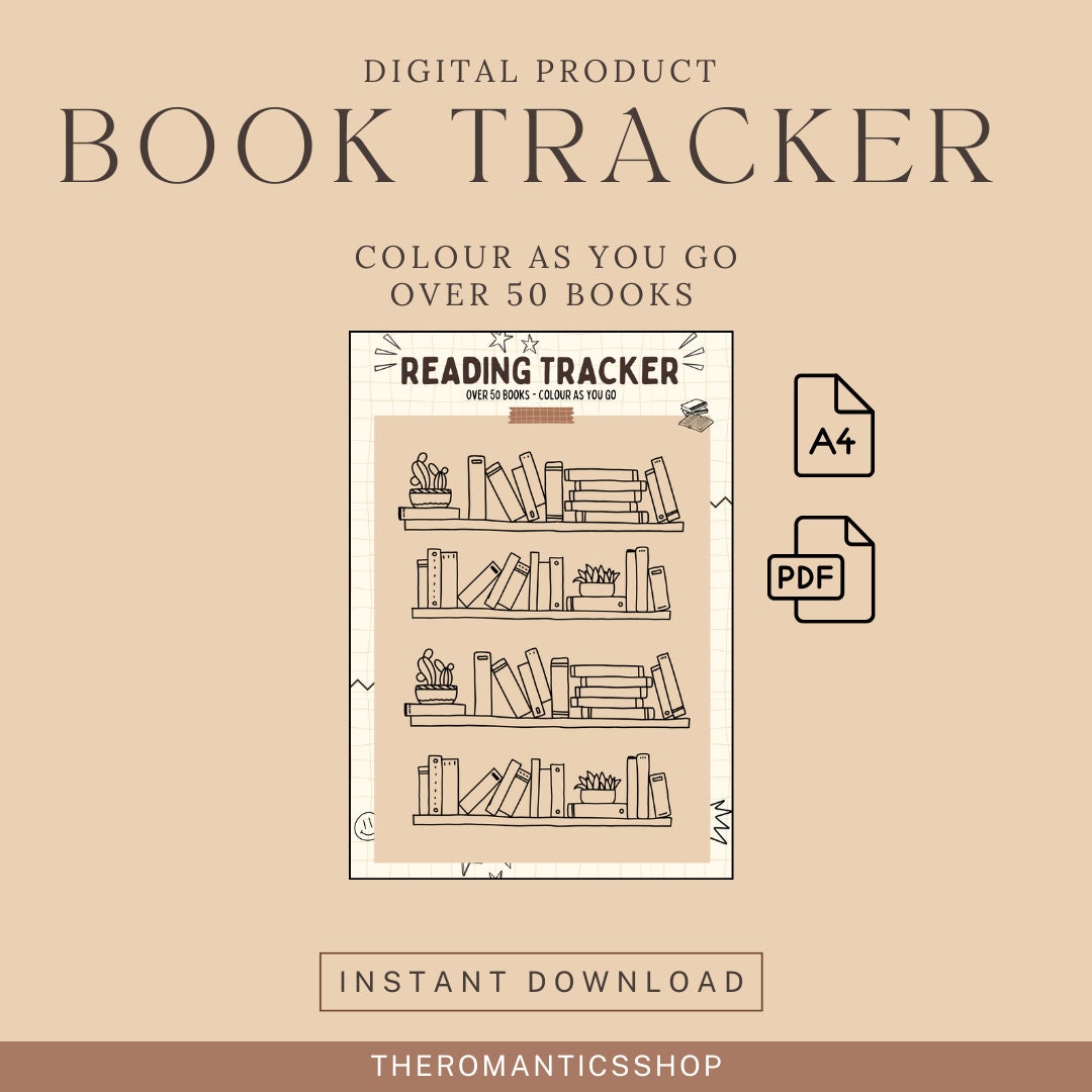 Bookshelf Tracker, Reading Tracker, Reading Log, 50 Book Reading ...