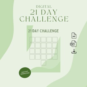 21 Day Challenge, Habit Tracker/builder, Digital Instant Download, Pdf ...