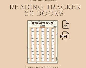 Bookshelf Tracker, Reading Tracker, Reading Log, 50 Book Reading ...