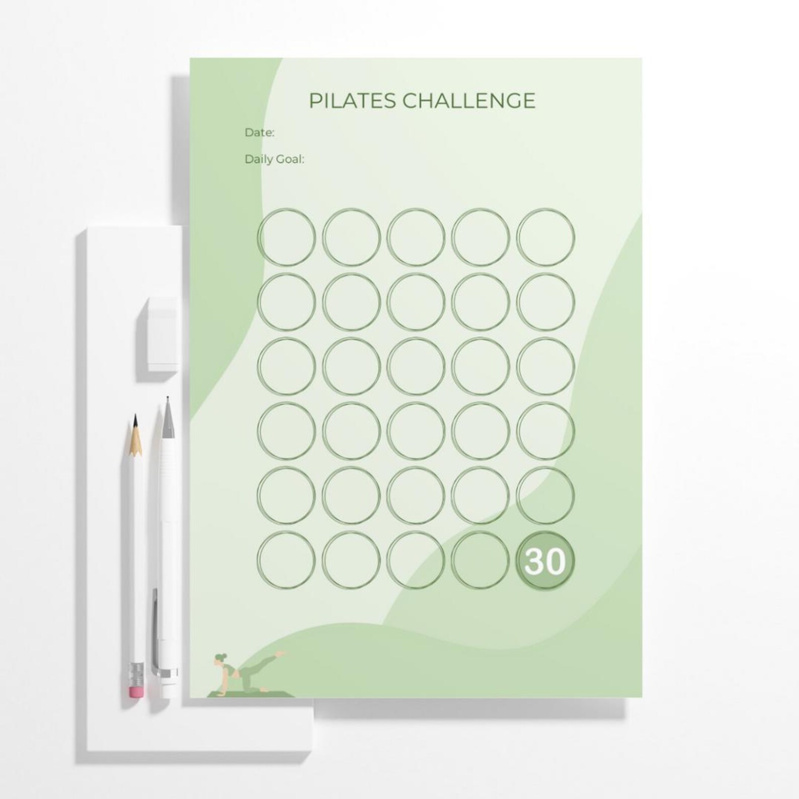 30 Day Pilates Challenge, Progress Tracker, Habit Builder, Goal Setting ...