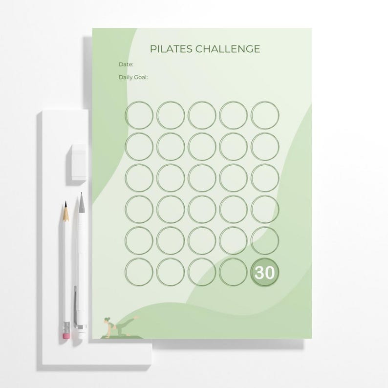 30 Day Pilates Challenge, Progress Tracker, Habit Builder, Goal Setting ...