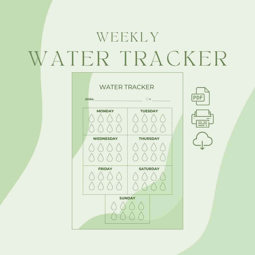 Water Tracker, Water Intake, Hydration Challenge, Habit Tracker, Health ...