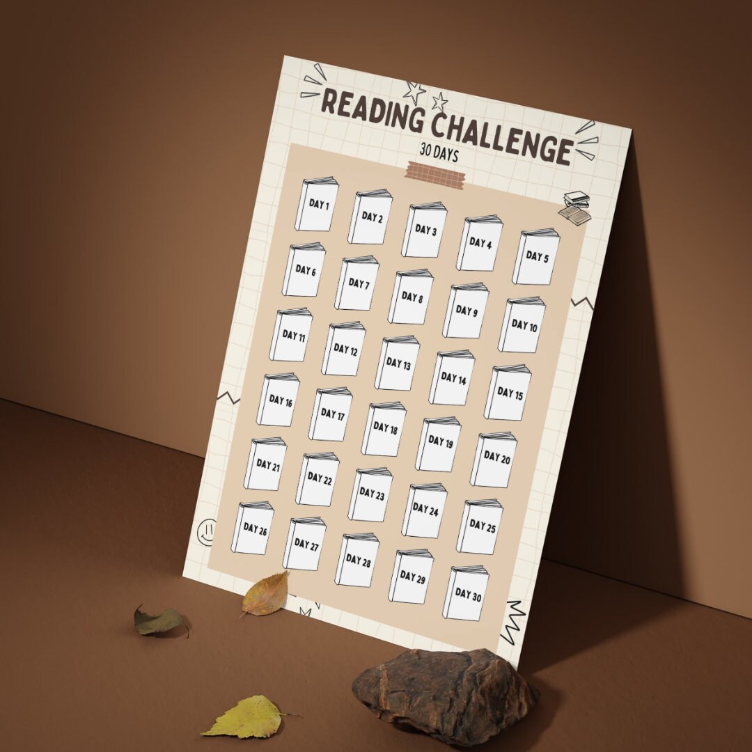 30 Day Reading Challenge, Reading Log, Reading Tracker, Digital Product ...