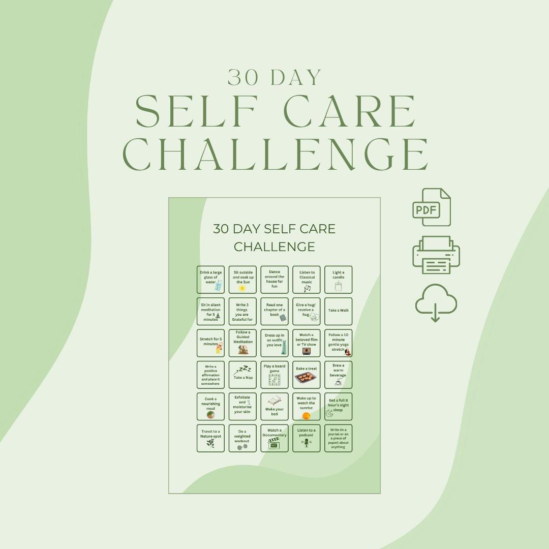 Self Care Challenge, 30 Day Challenge, Self Care Checklist, Self Care ...