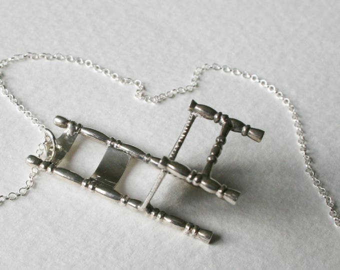 Sterling Silver Lucky Wishing Chair Charm Necklace - Etsy