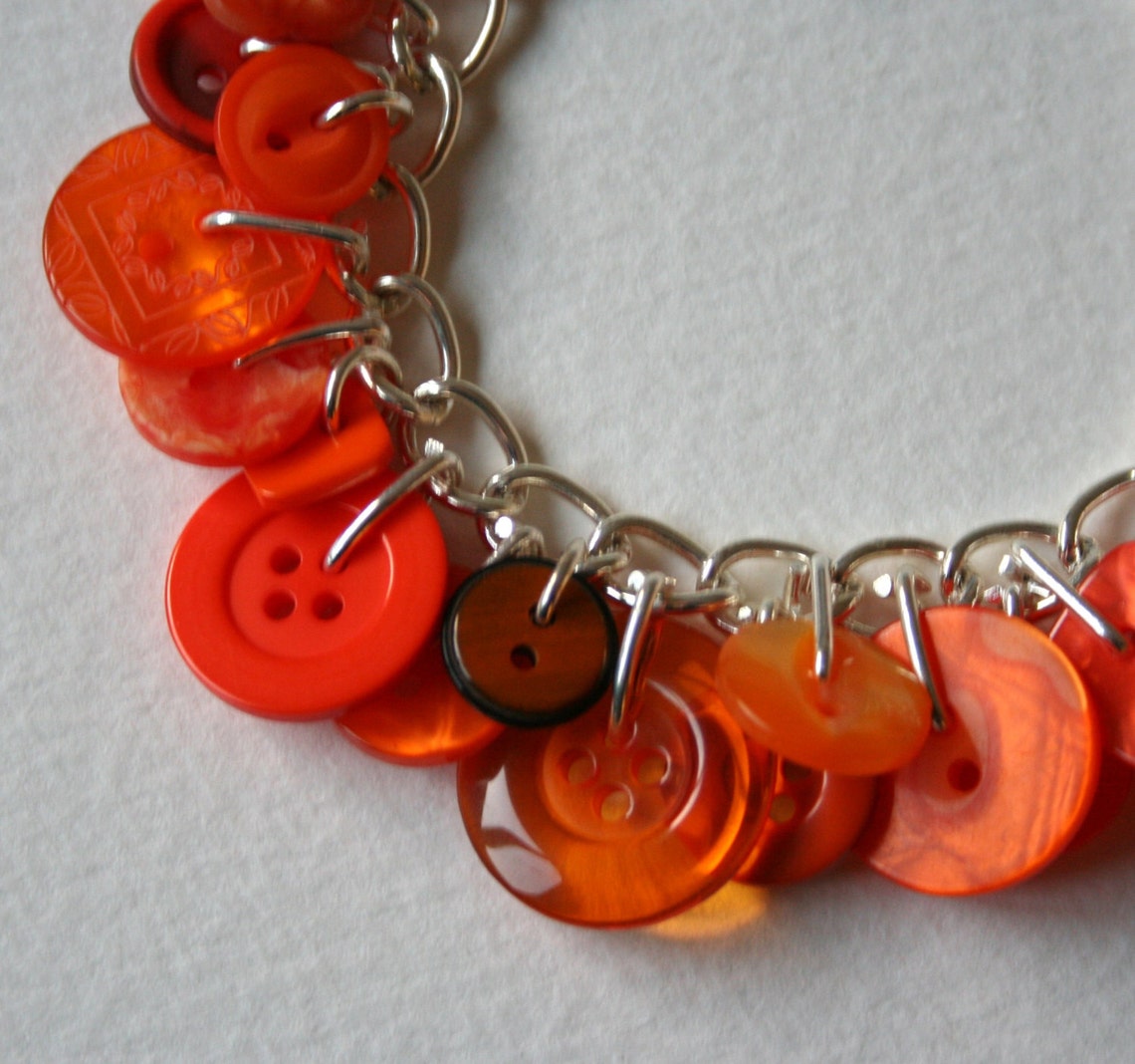 Button Charm Bracelet Fizzy Orange Pop - Etsy