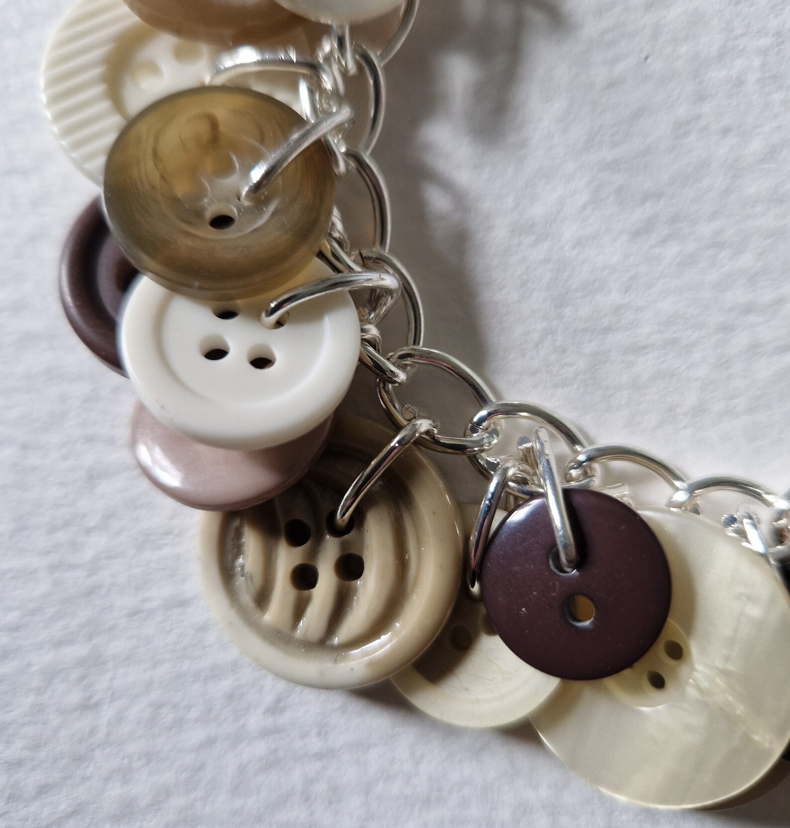 Button Charm Bracelet Brown Natural Autumn Mix - Etsy