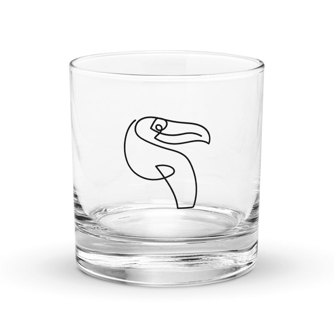 Toucan One Line Drawing Rocks Glass - Etsy