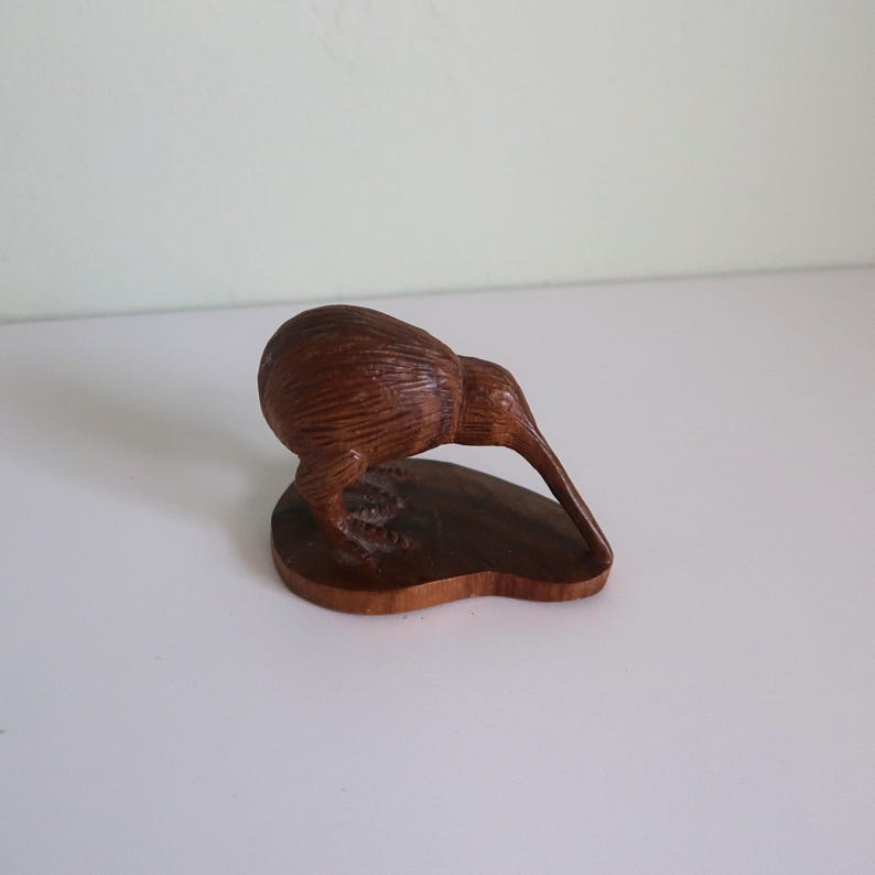 Vintage Hand Carved Kauri Wood Kiwi Bird Figurine: New Zealand Folk Art ...