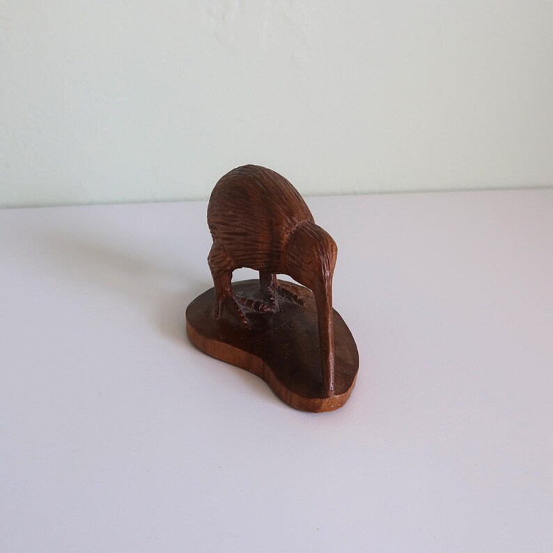 Vintage Hand Carved Kauri Wood Kiwi Bird Figurine: New Zealand Folk Art ...