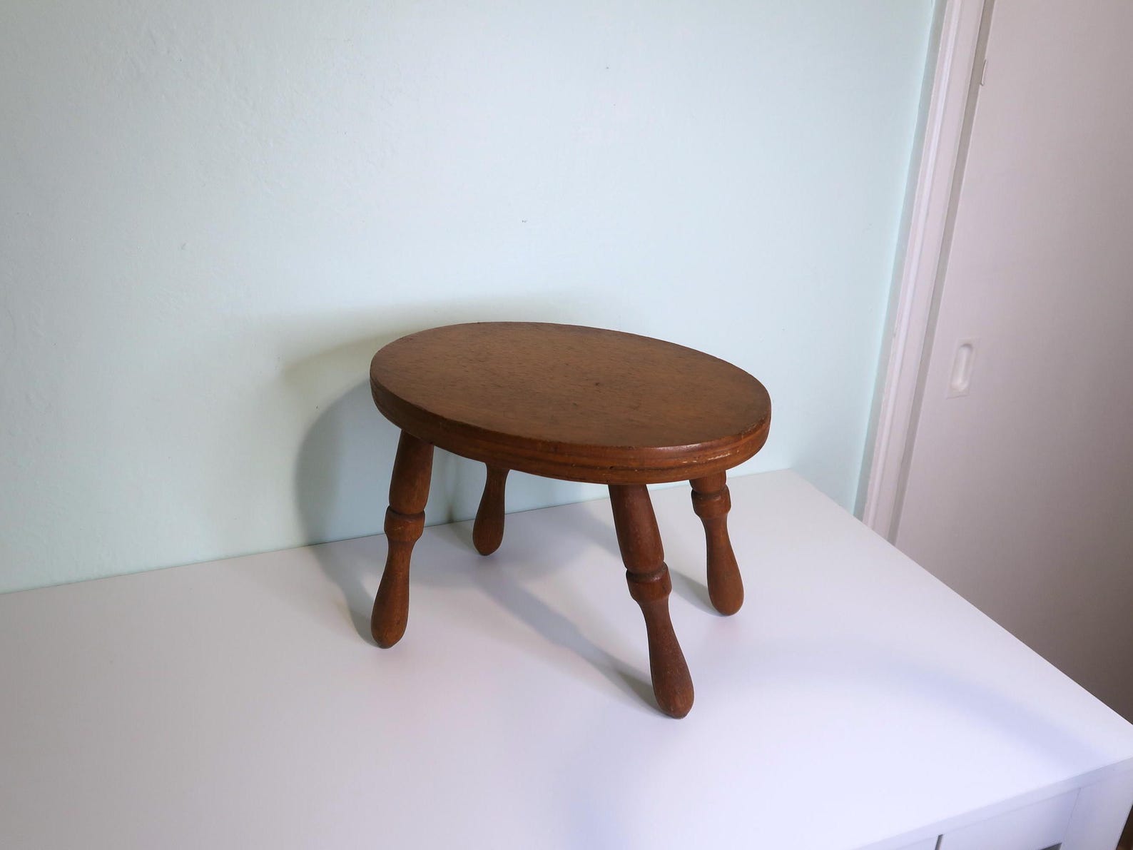 Vintage Wooden Footstool | Farmhouse Decor | Small Primitive Stool ...