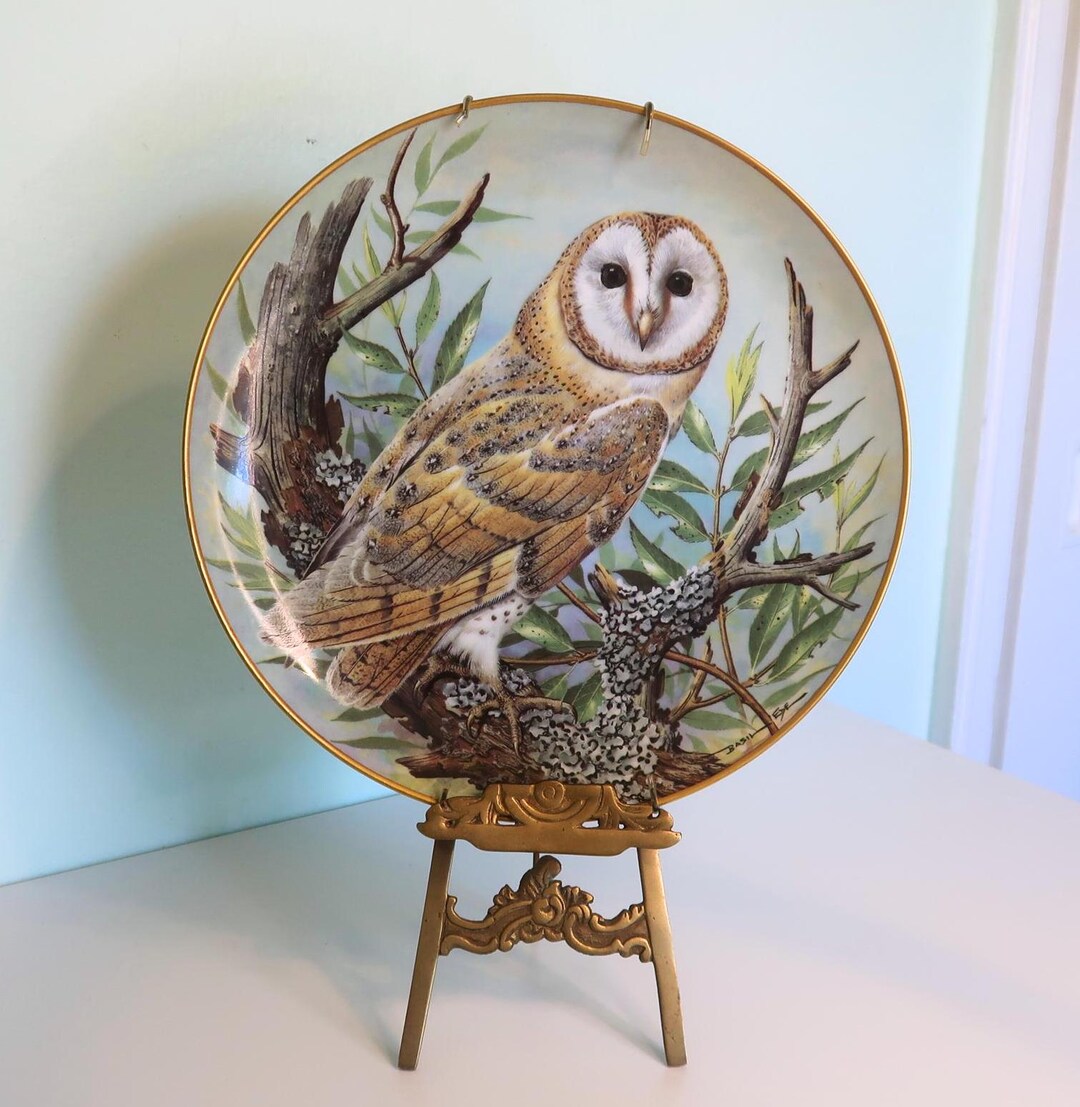 Vintage Franklin Porcelain "the Barn Owl" Collector Plate 1983 ...