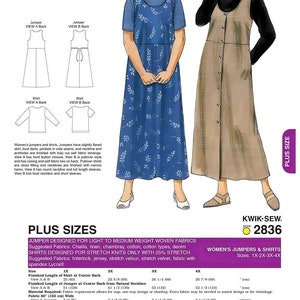 Rare Women's Jumpers & Shirts Sewing Pattern plus Sizes 1X, 2X, 3X, 4X ...