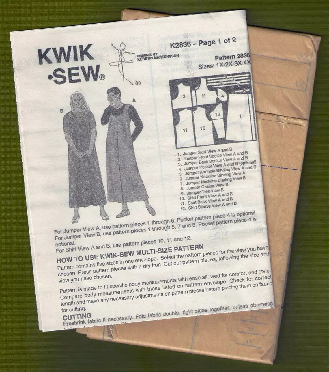 Rare Women's Jumpers & Shirts Sewing Pattern plus Sizes 1X, 2X, 3X, 4X ...