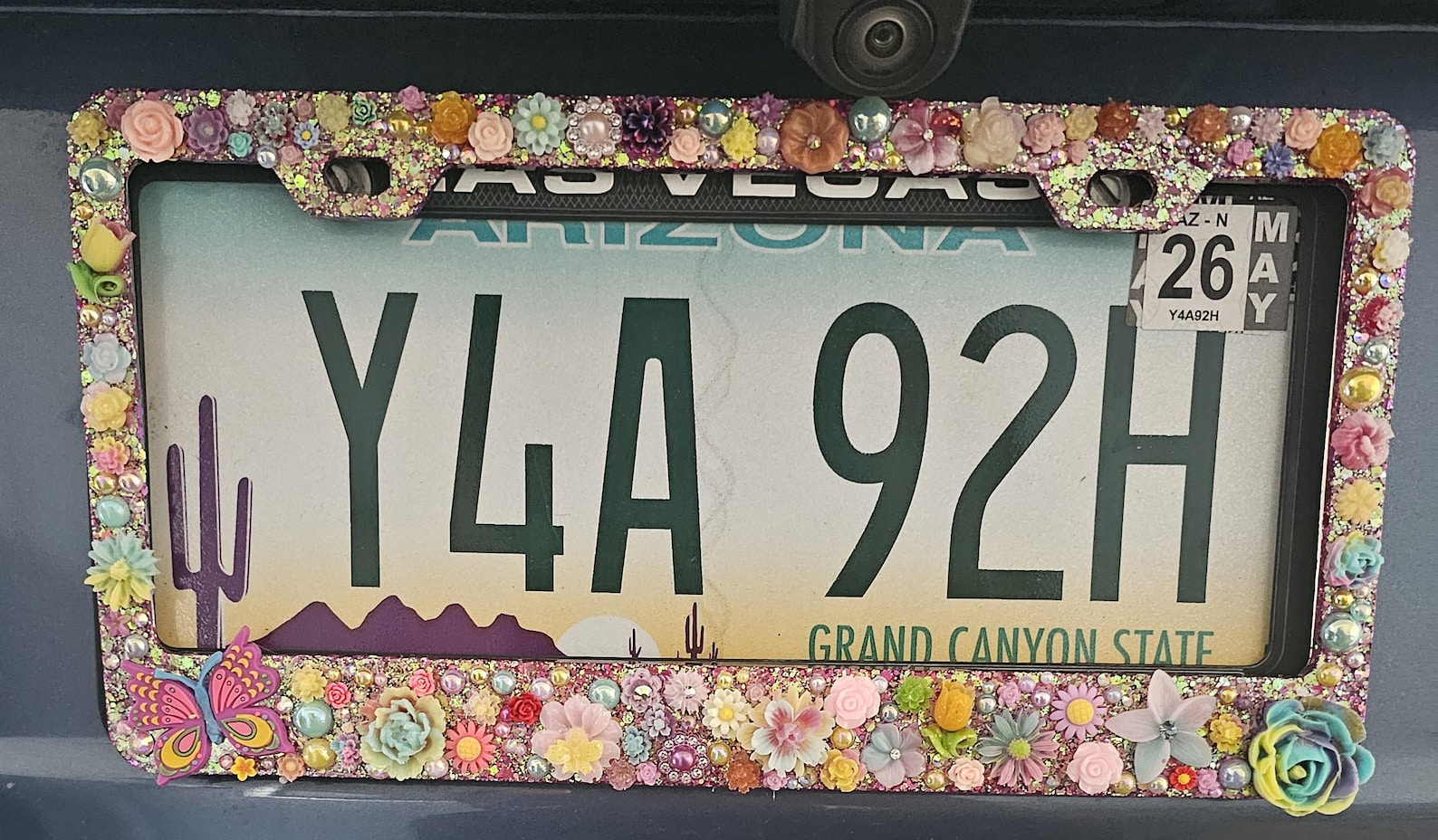 License Plate Holder / Flowers - Etsy