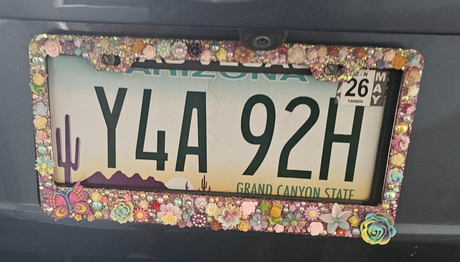 License Plate Holder / Flowers - Etsy