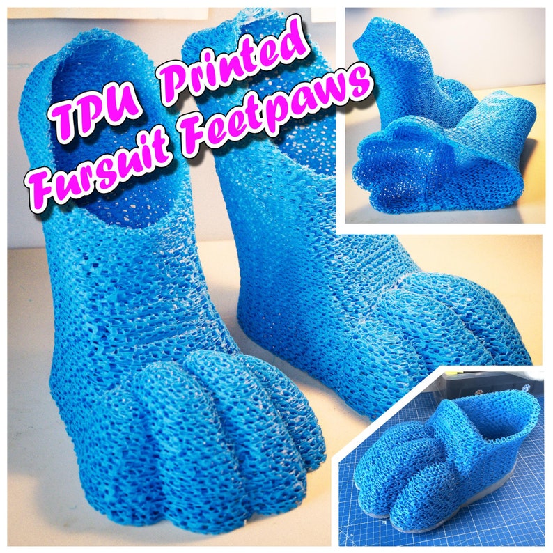 TPU 3D Printed Fursuit Feetpaws Base - Digitigrade & Plantigrade - Etsy