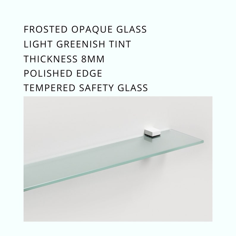Glass Shelf & Chrome Steel Fasteners, Bathroom Accessories, Glass Bathroom Shelf, Clear Glass ...