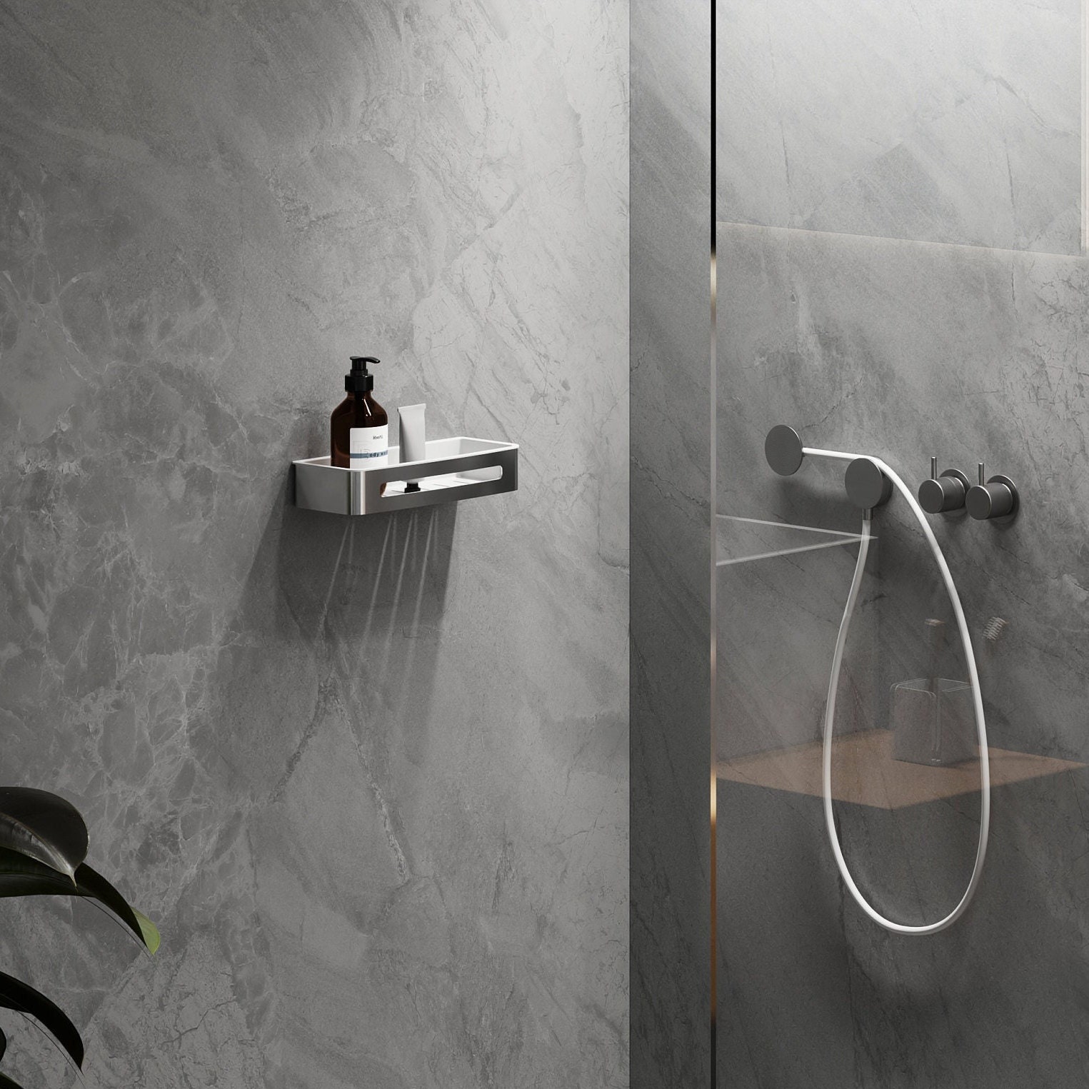 Shower Shelf, Bathroom Favorites, Polished Steel Bath Shelf, Floating ...