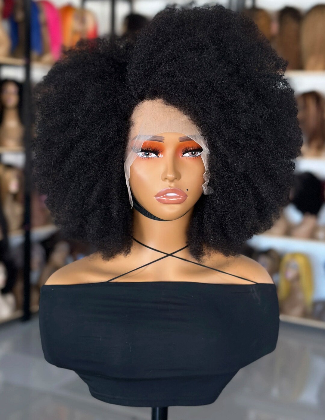 13x1short Curly Afro Wigs Natural Hair Wig Afro Textured Wig Afro Wig ...
